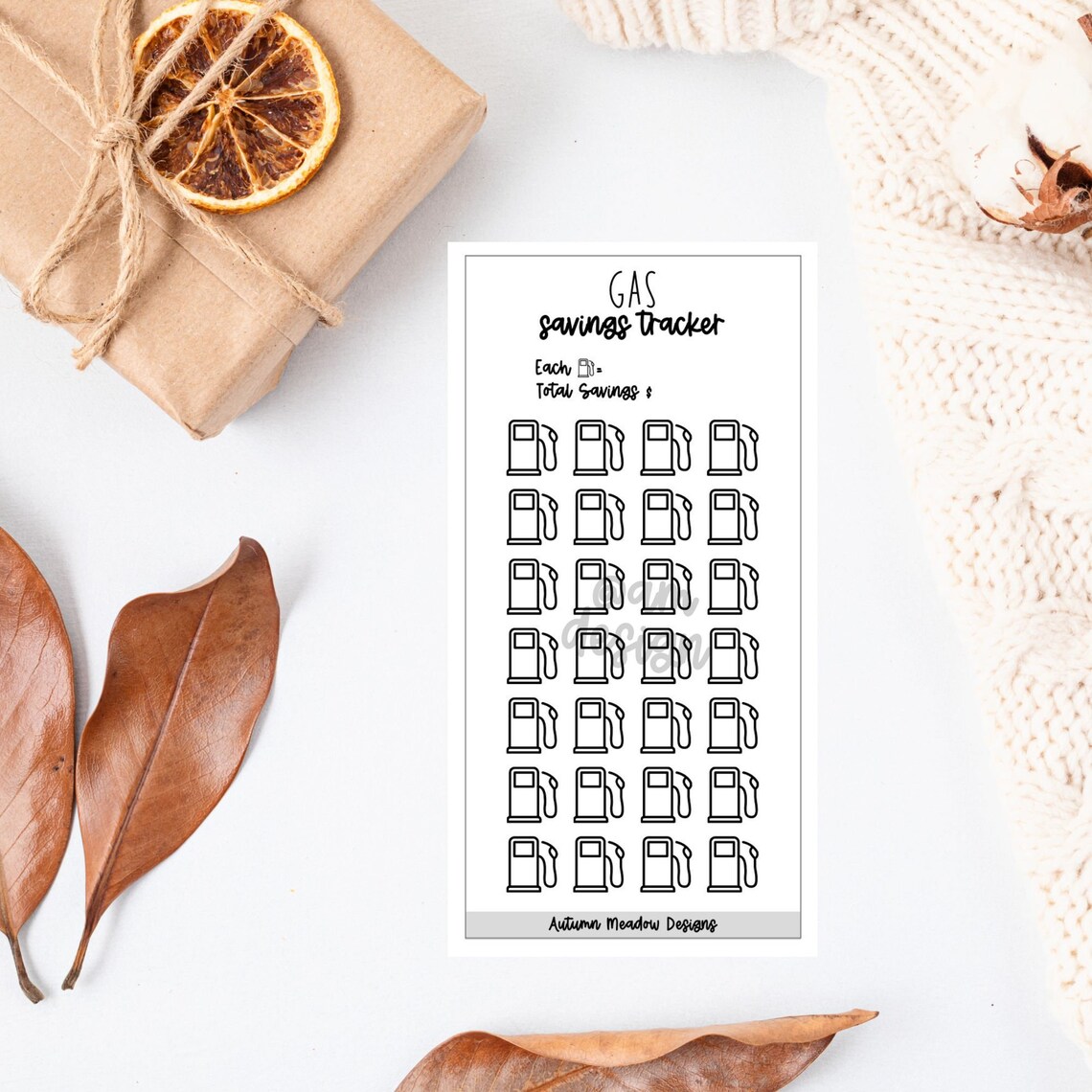 Printable Cash Envelope Savings Tracker Gas/fuel Sinking - Etsy