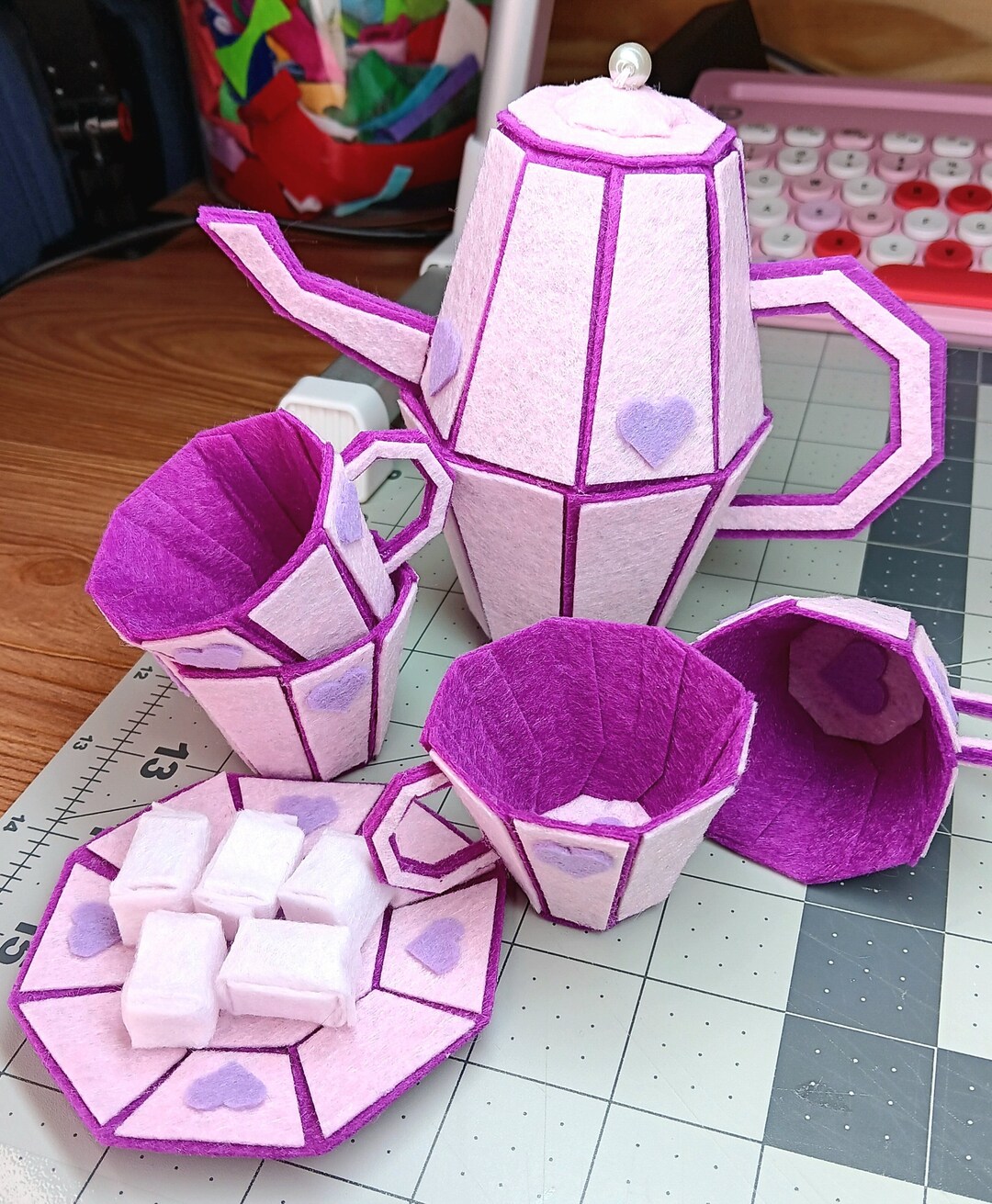 Felt Tea Playset, Felt Toys, Felt Playset, Tea Set - Etsy