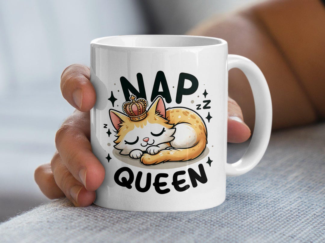 Nap Queen Cat Mug, Funny Cat Lover Coffee Cup, Cute Cat Mom Gift ...