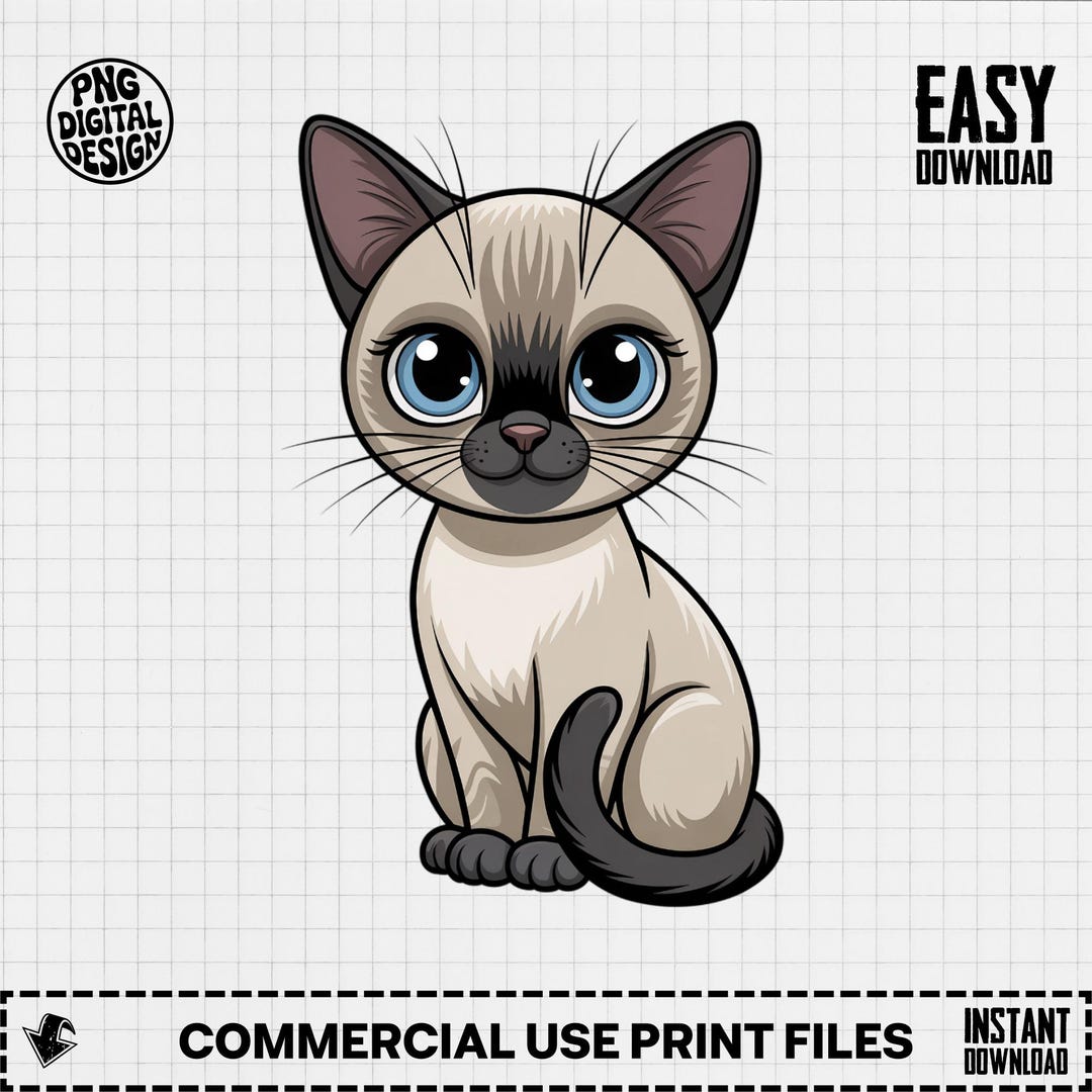 Siamese Cat Clipart, Cute Animal Clipart, Baby Nursery Clipart, Cat Png ...