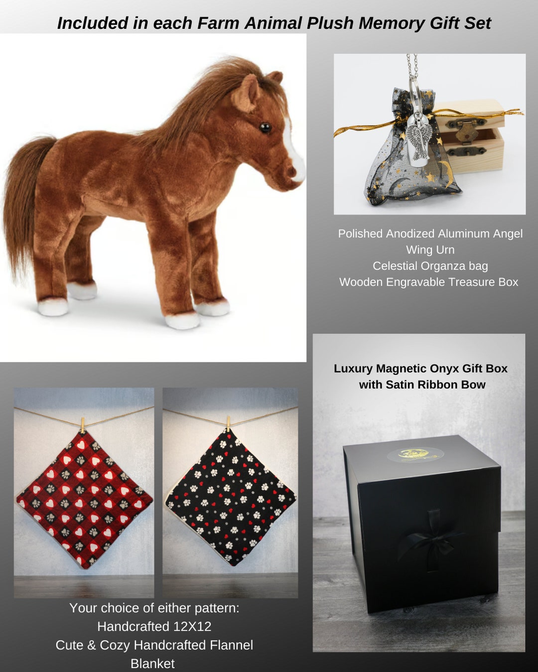 Farm Animal Plush Memory Keepsake Gift Set - Etsy