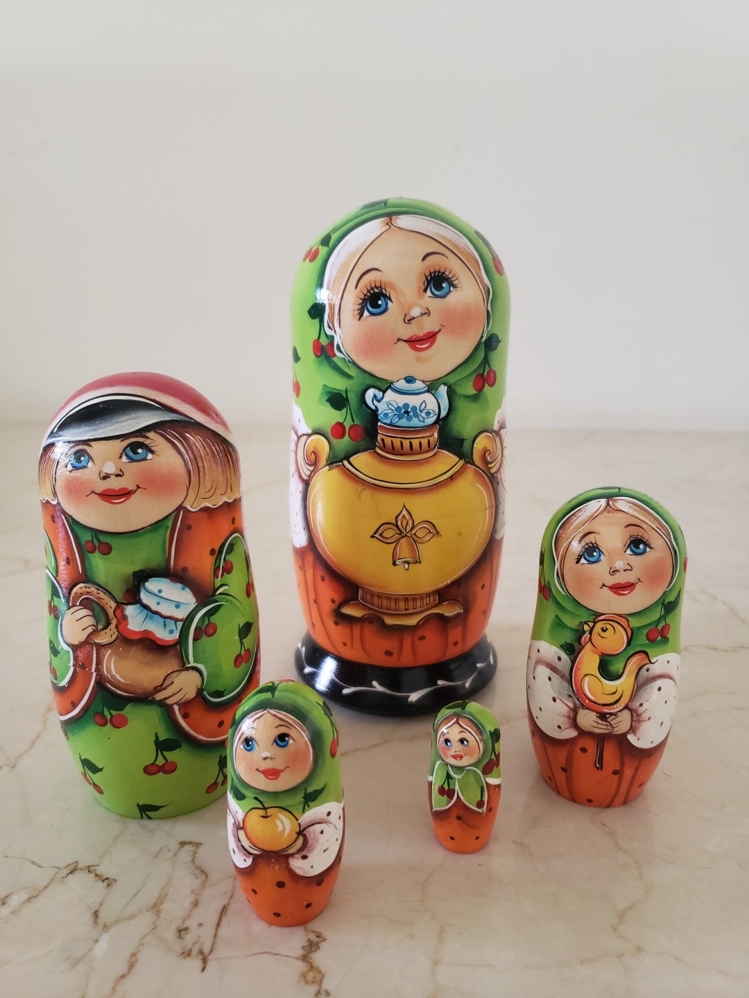 5x Hand Painted Collectible Matryoshka Nesting Dolls Set - Etsy