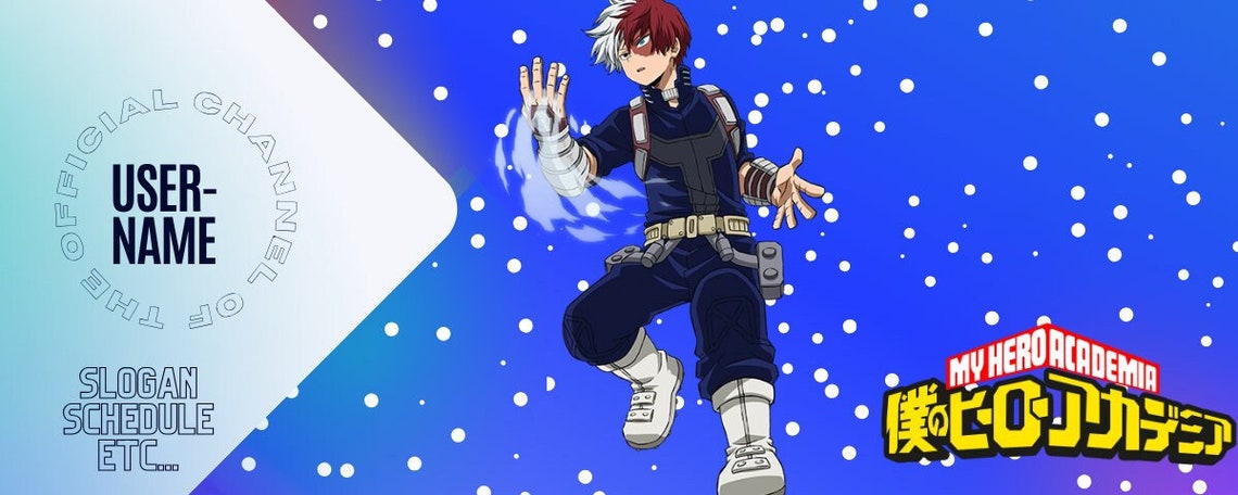 Custom Todoroki Twitch Banner - Fire and Ice Streaming Banner - Etsy