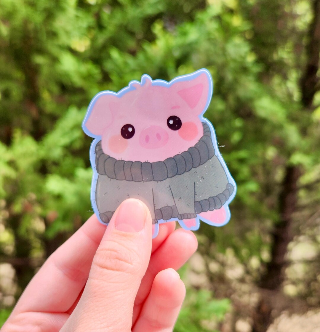 Cute Fall Pig Sticker Pig Sticker Autumn Sticker Vinyl Sticker Kawaii ...