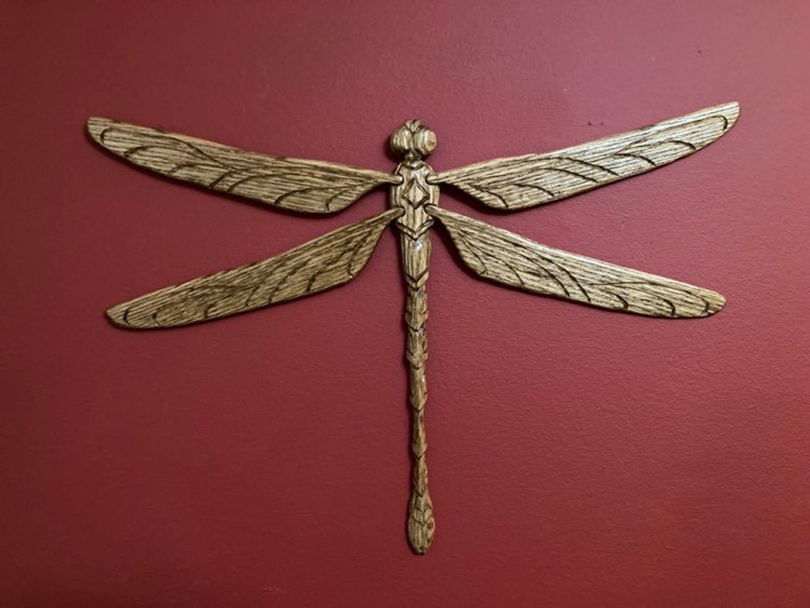 Wood Carved Dragonfly Wall Hanger - Etsy