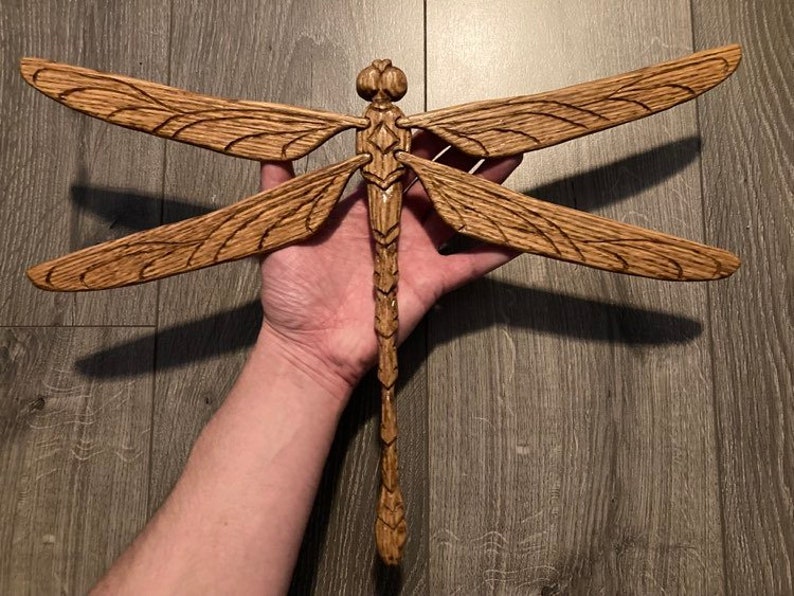 Wood Carved Dragonfly Wall Hanger - Etsy