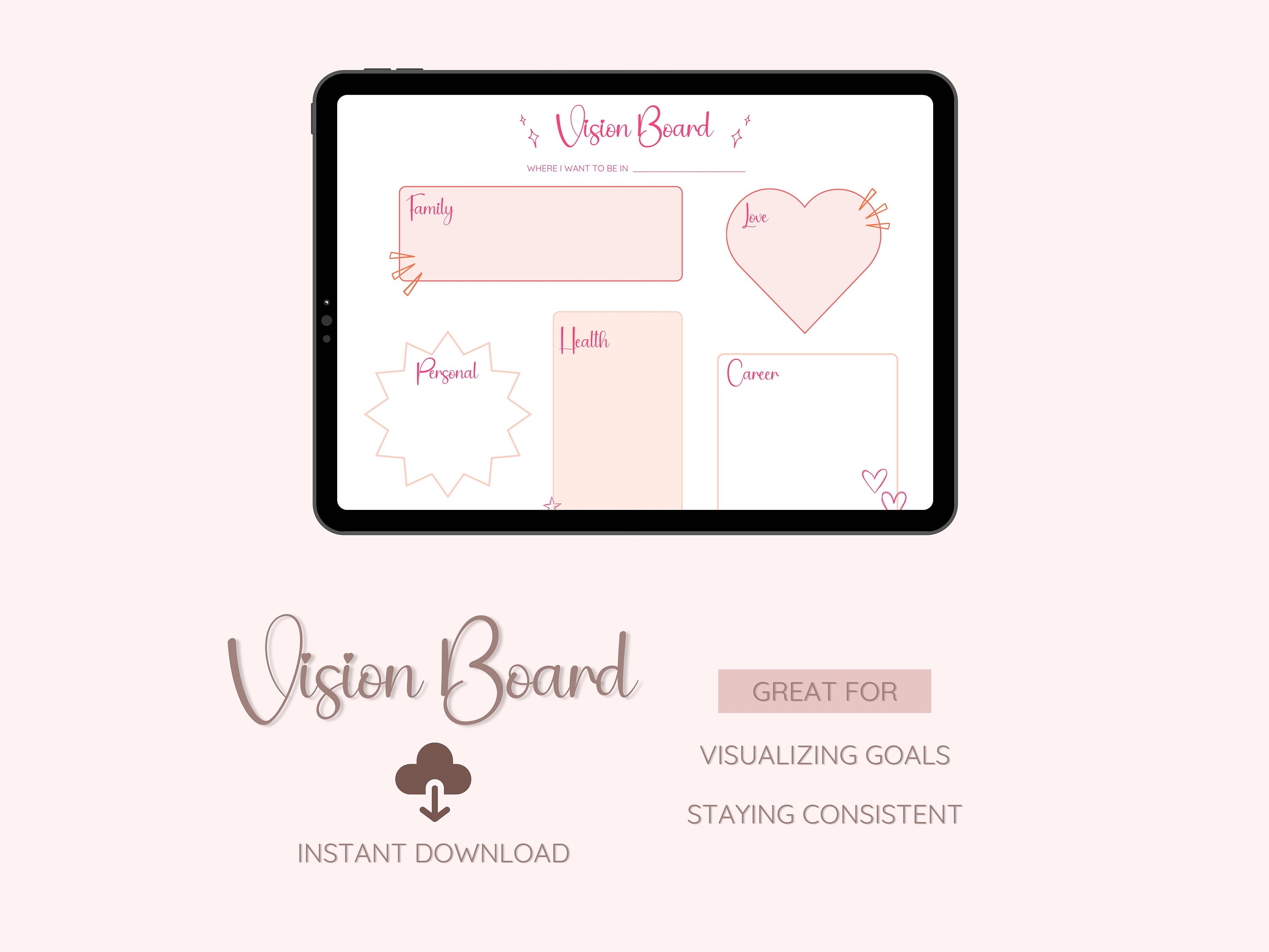 Horizontal Vision Board, Vision Board Kit, Manifestation Planner, Law ...