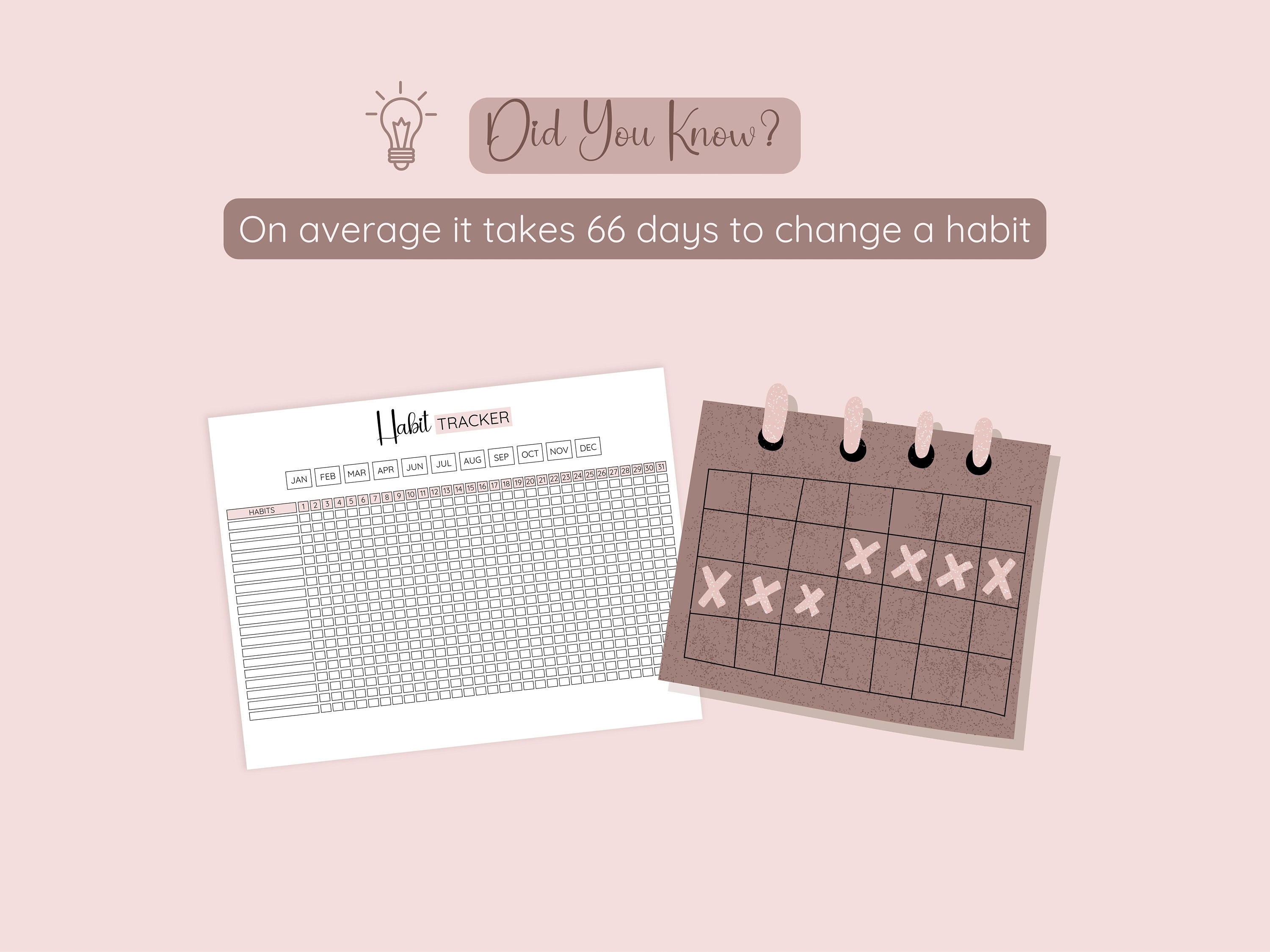 Horizontal Habit Tracker Printable Monthly Habit Tracker - Etsy