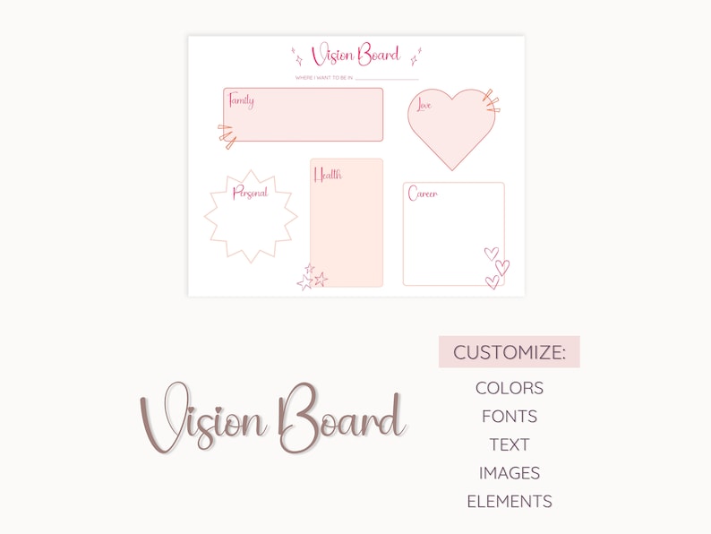 Horizontal Vision Board, Vision Board Kit, Manifestation Planner, Law ...
