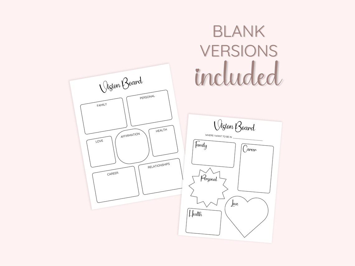 Vertical Vision Board Kit, Manifestation Planner (digital Download) - Etsy