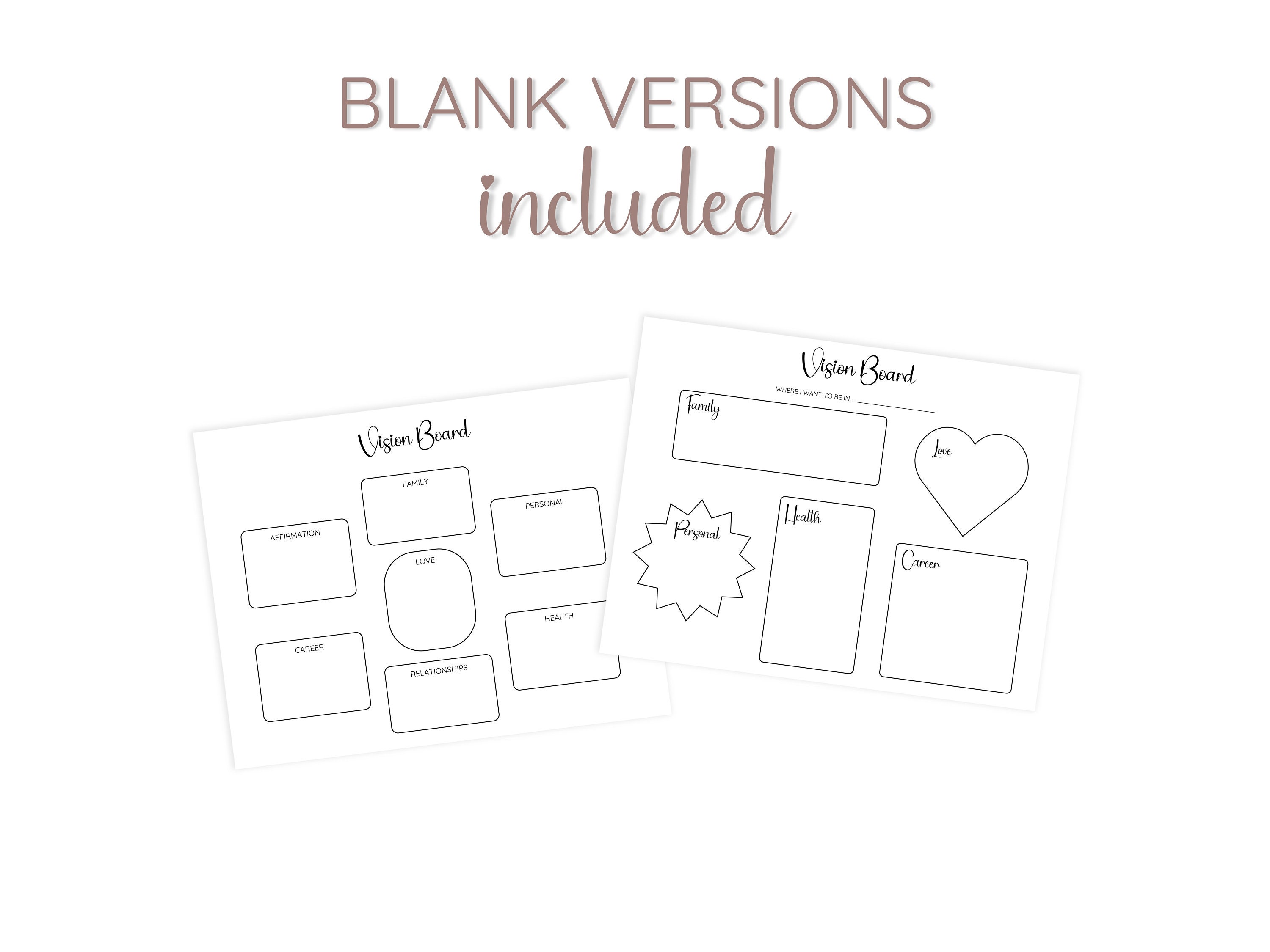 Horizontal Vision Board, Vision Board Kit, Manifestation Planner, Law ...