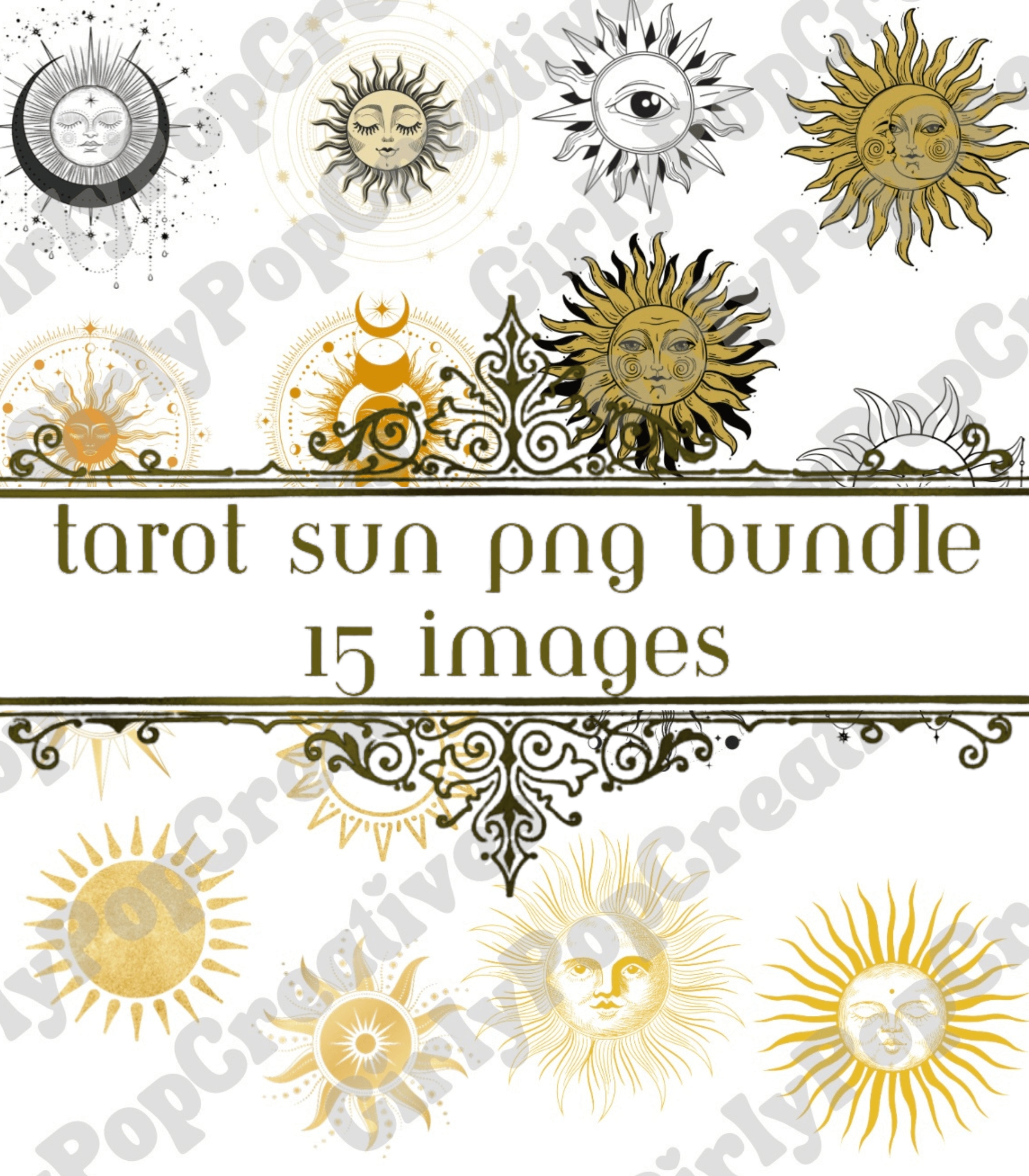 Tarot Sun PNG Bundle - Etsy
