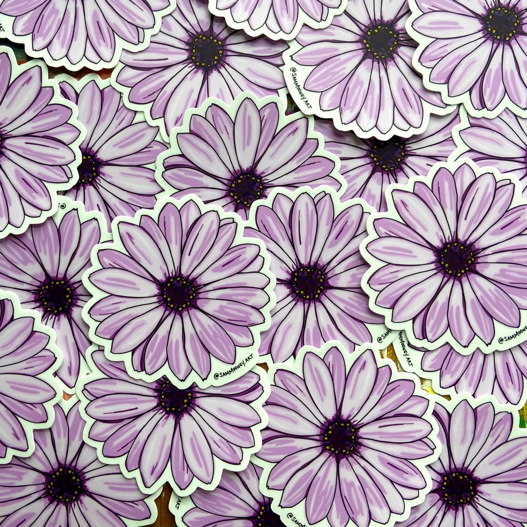Light Purple Daisy Flower Sticker - Etsy