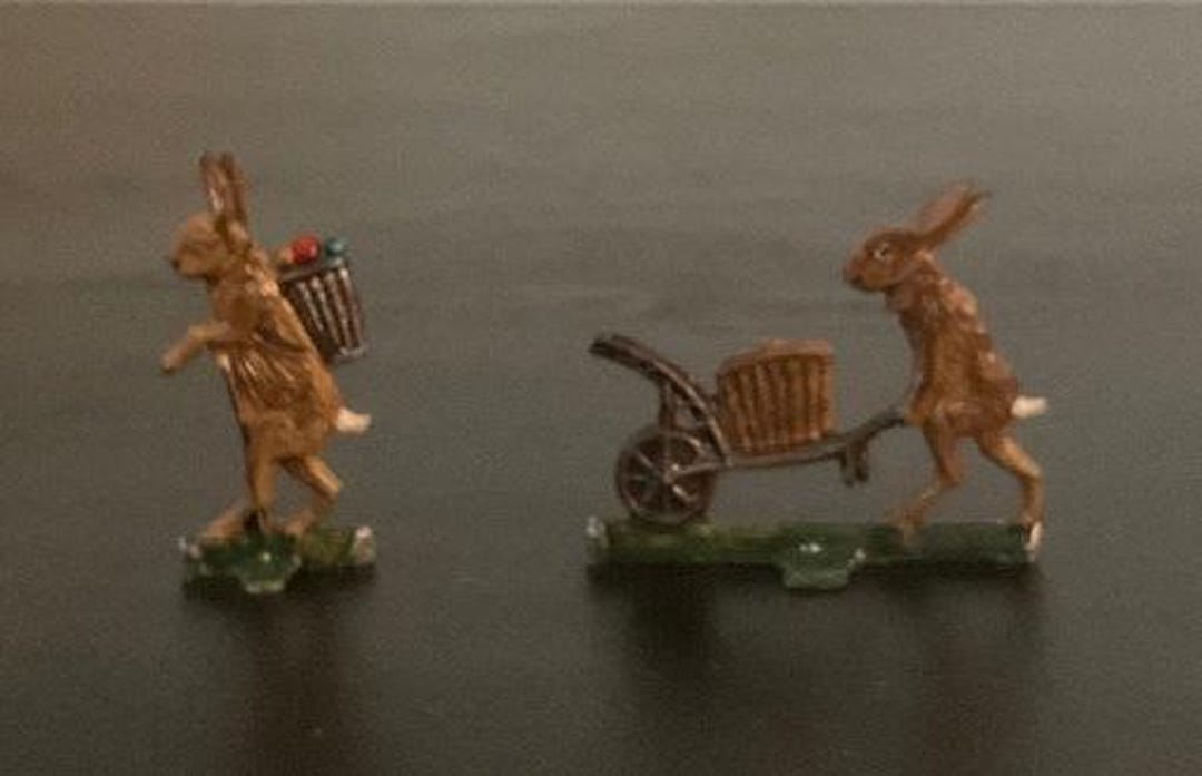 Vintage Miniature German Pewter Bunny Figurines, Set of 2, Circa 1970's ...