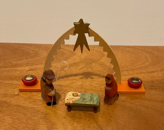 Vintage Emil Helbig Wooden Nativity Candle Holder and Arch, Circa 1970 ...