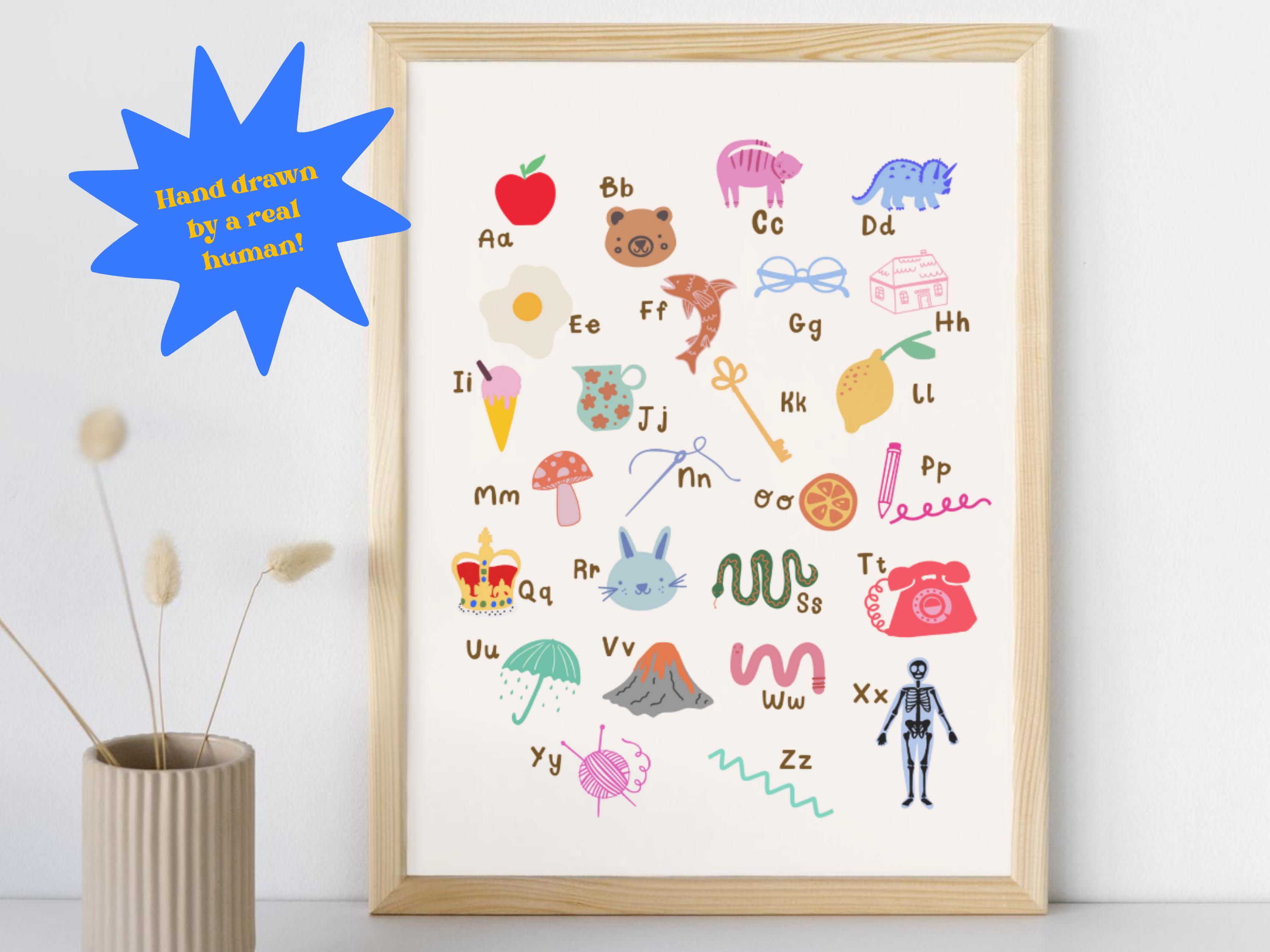 ABC Printable Poster for Kids | Fun & Colorful Alphabet Wall Art ...