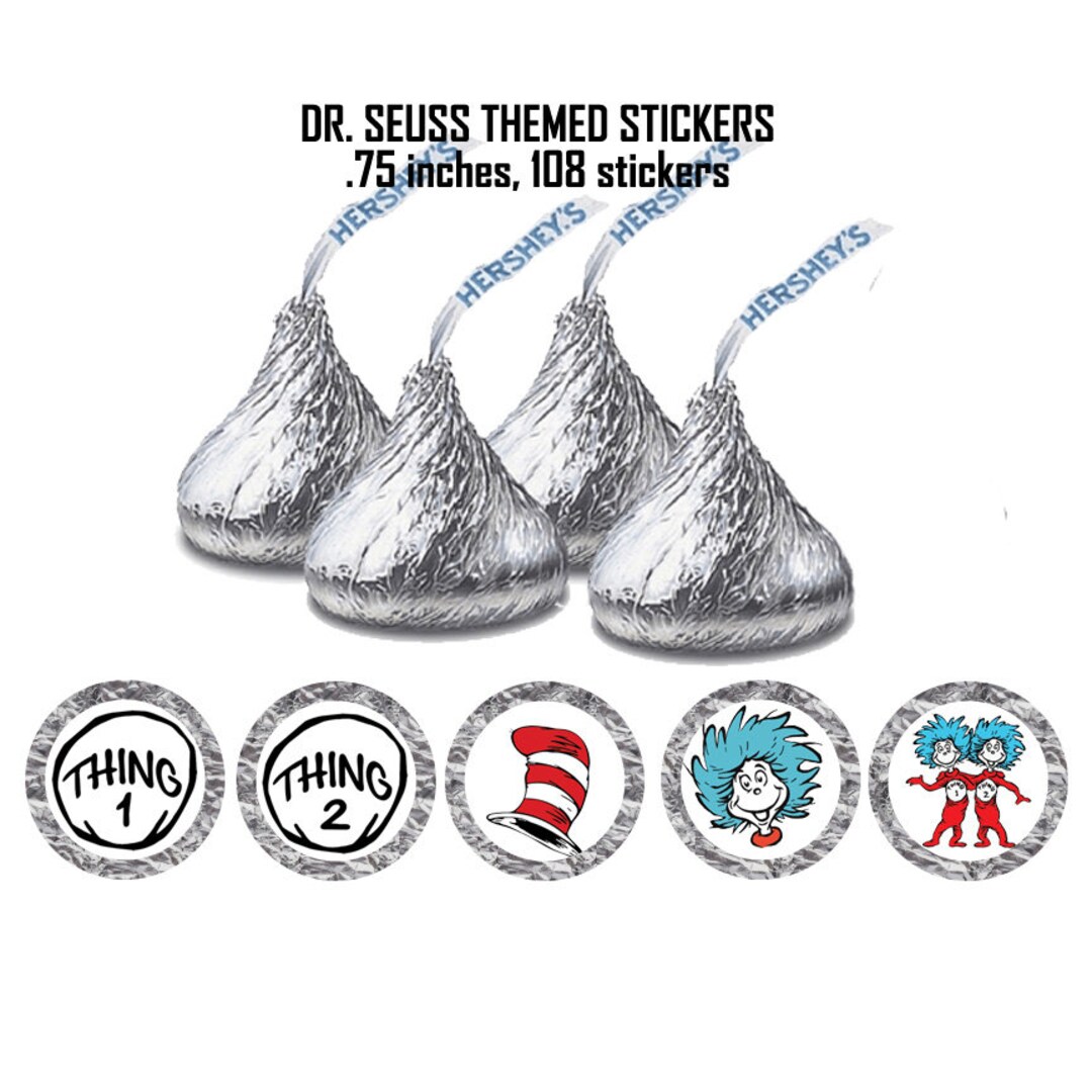 Dr. Seuss Themed Stickers, .75 Inches, 108/pack, Kiss Stickers - Etsy