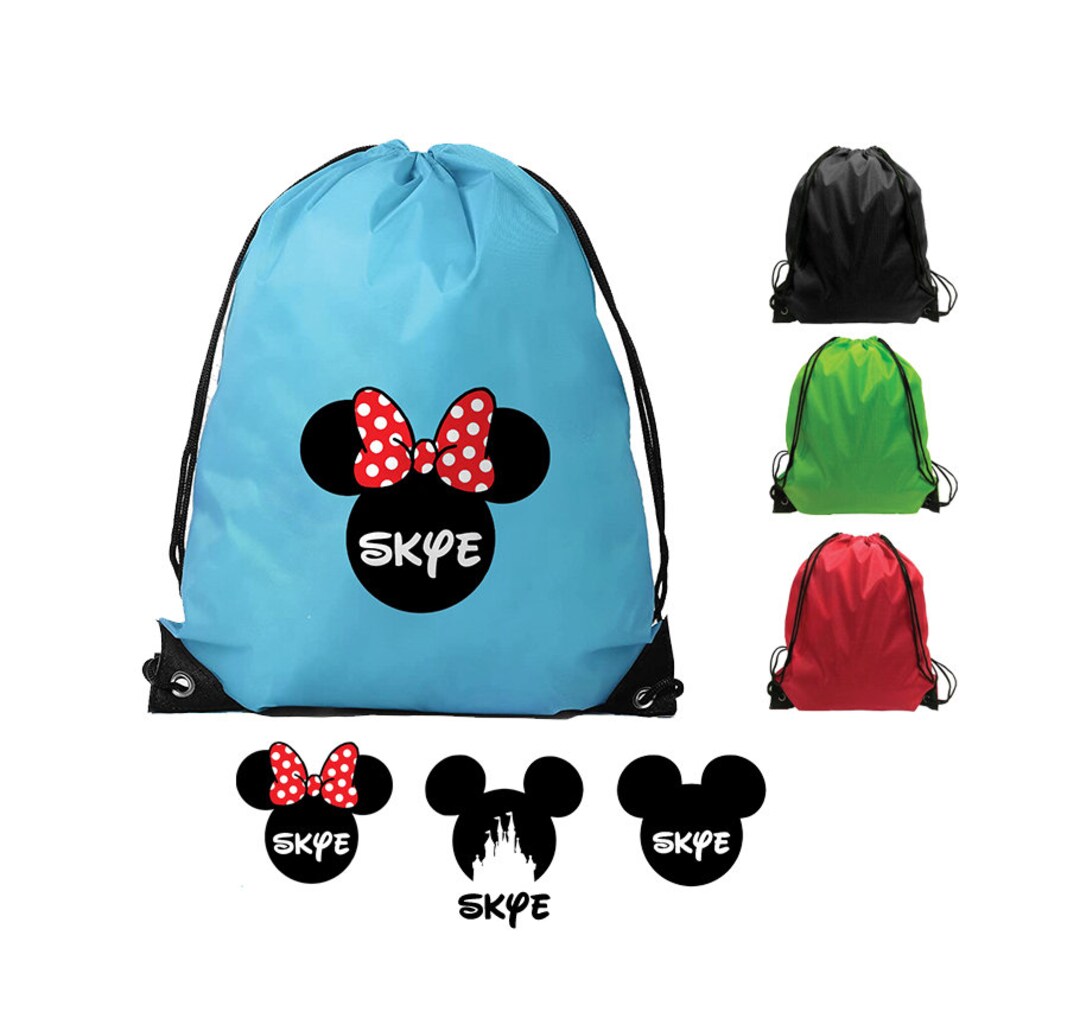 Disney Themed Drawstring Bag, Personalized Gym Bag, Cinch Sack - Etsy