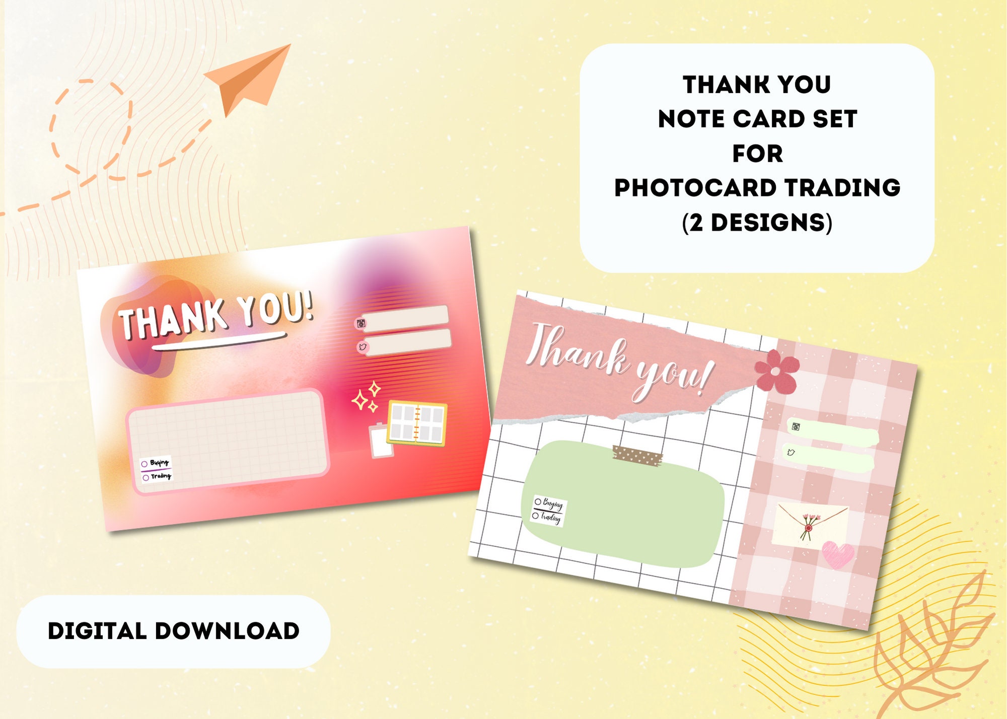 Thank You Note Set for K-pop Photocard Trading and Selling — DIGITAL ...
