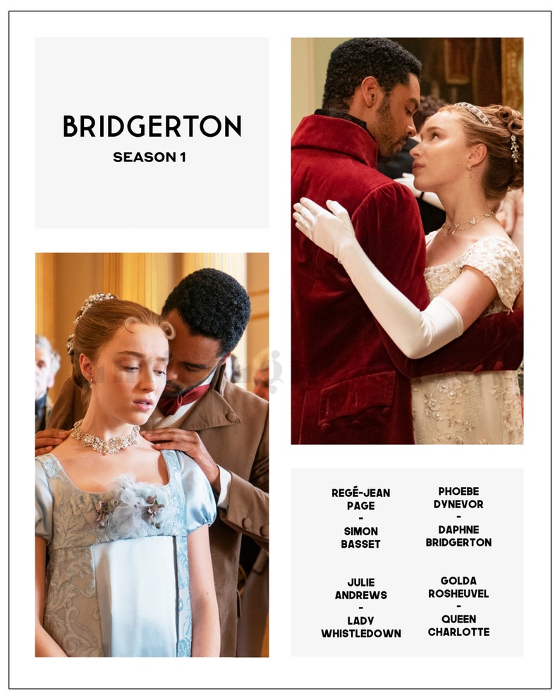 Bridgerton TV Show Season 1 Poster — DIGITAL DOWNLOAD — Wall Art Print ...
