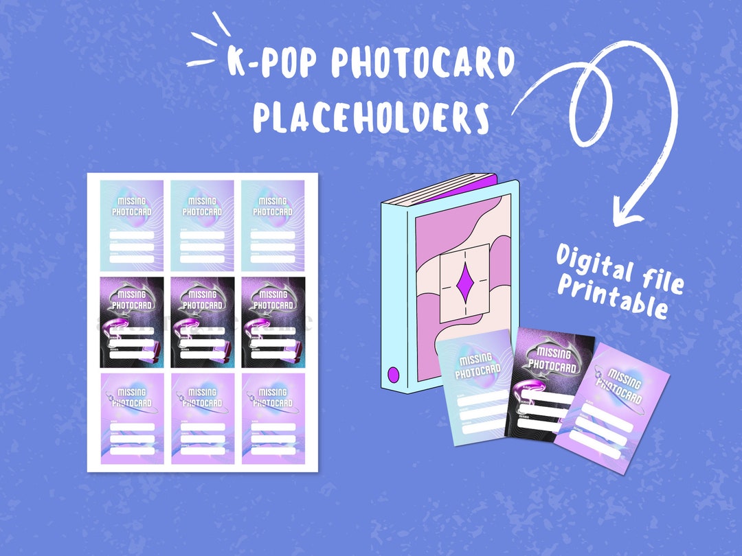 K-pop Photocard Placeholders Binder Filler Futuristic Style — DIGITAL ...