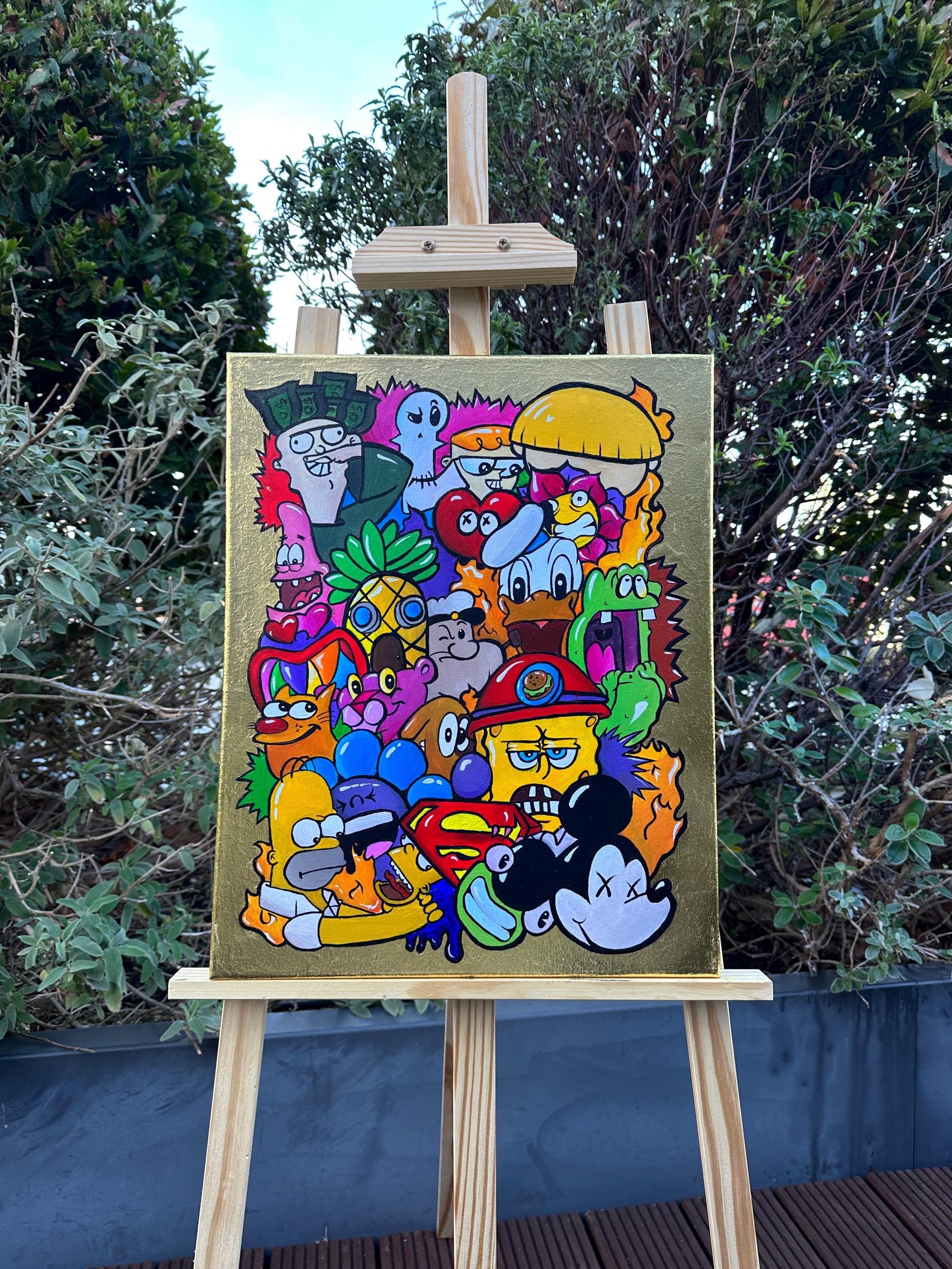 Cartoon Pop Art Canvas – Spongebob, Mickey, the Simpsons | Acrylic and ...