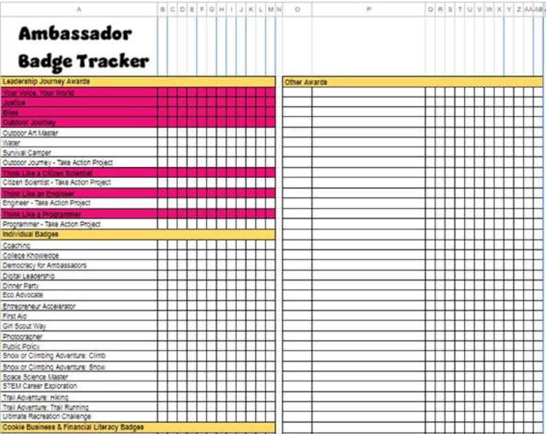 Ultimate Girl Scout Ambassador Badge Tracker - Etsy