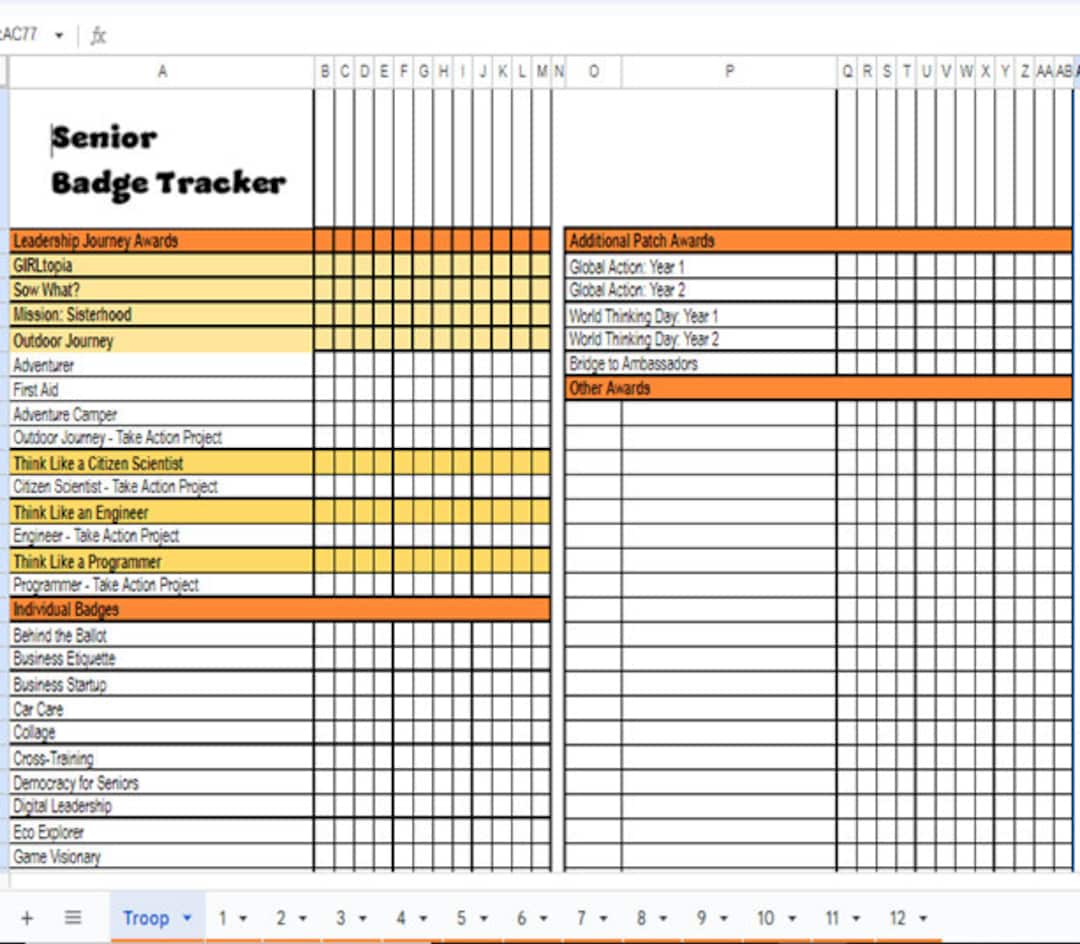 Ultimate Girl Scout Senior Badge Tracker - Etsy