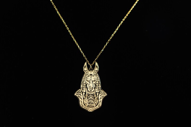 The Anubis Necklace God of Afterlife Gold Sentinel Charm for Her ...