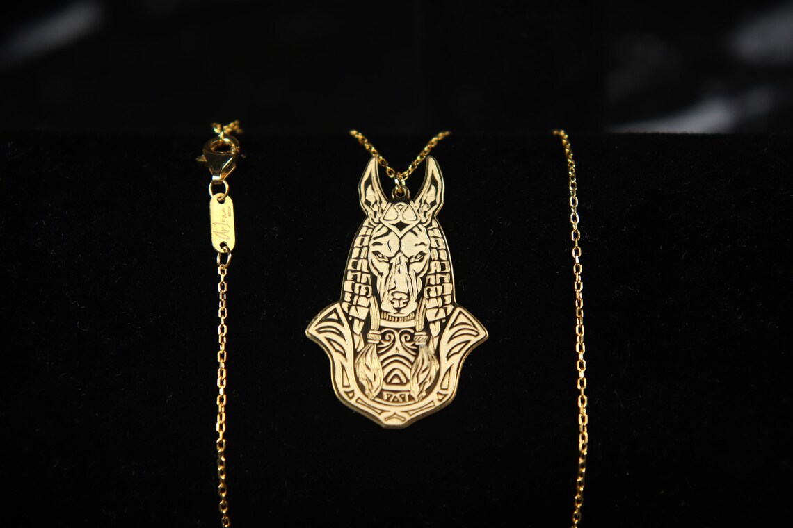The Anubis Necklace God of Afterlife Gold Sentinel Charm for Her ...