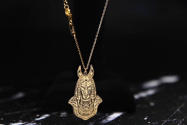 The Anubis Necklace God of Afterlife Gold Sentinel Charm for Her ...