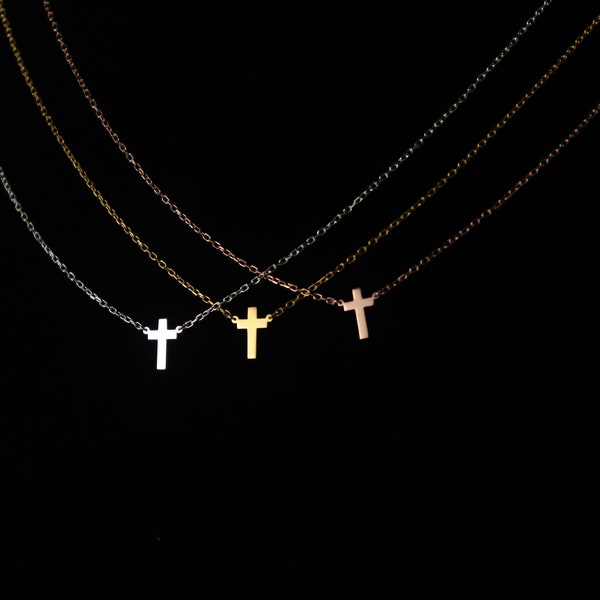 Small Cross Necklace - Etsy