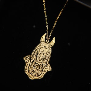 The Anubis Necklace God of Afterlife Gold Sentinel Charm for Her ...