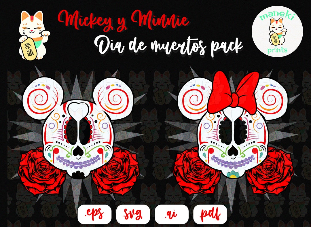 Mickey & Minnie Day of the Dead - Etsy