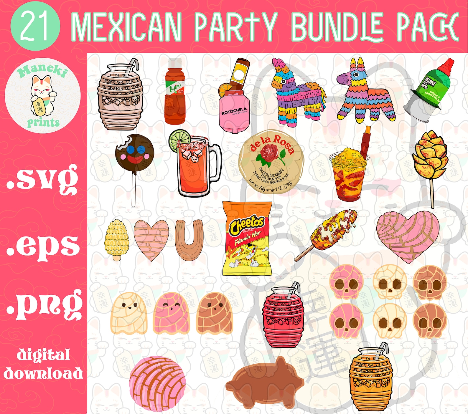 Mexican Candy Bundle Pack SVG/ Mexican Sweets SVG/ Mexican Party Sweets ...