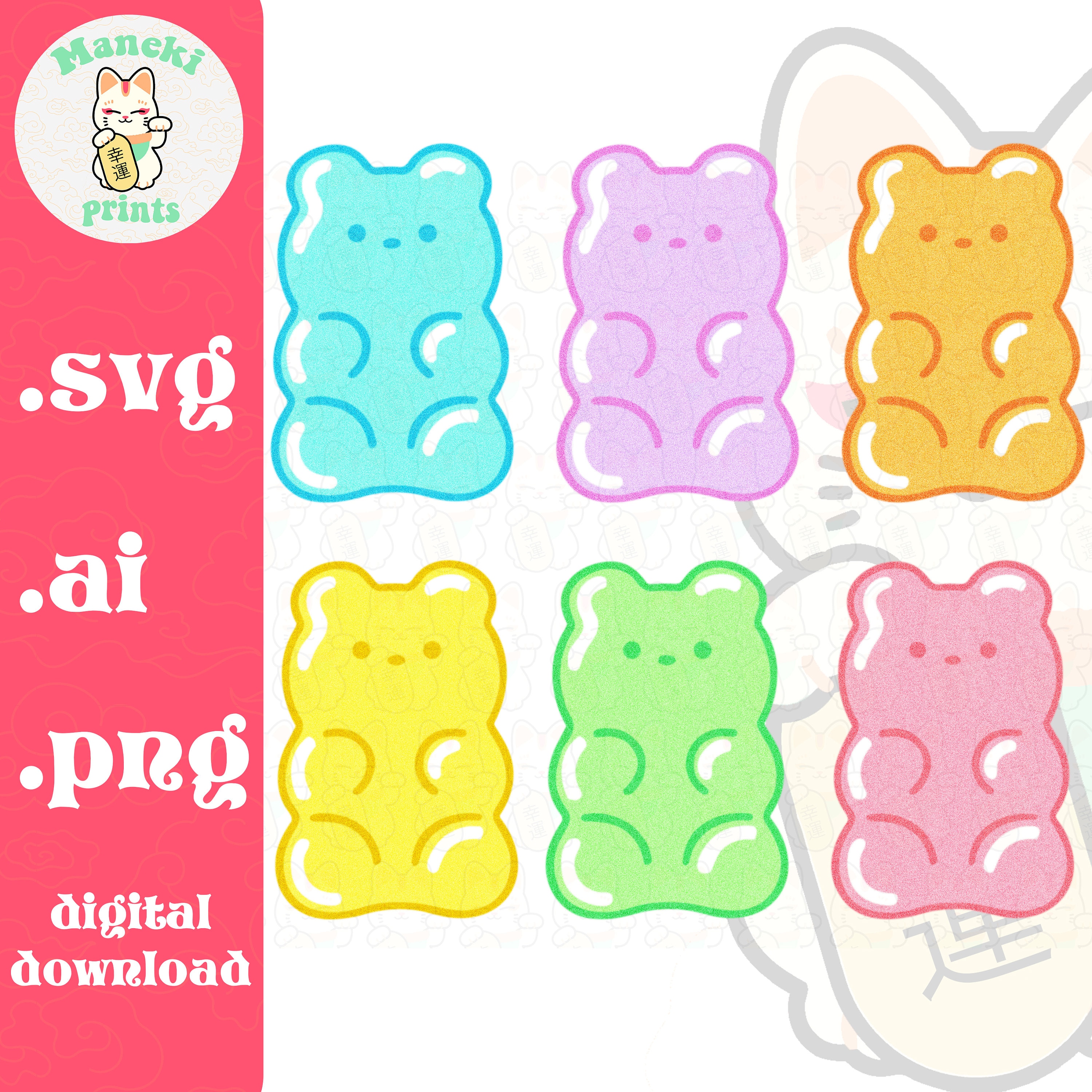 Ositos de gomitas SVG/ Gummy bear svg/ groovy svg/ panditas - Etsy México