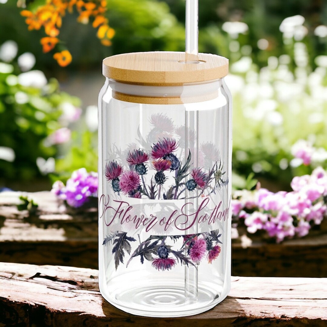 Flower of Scotland Thistle Glassware Scottish Thistle Floral Design ...