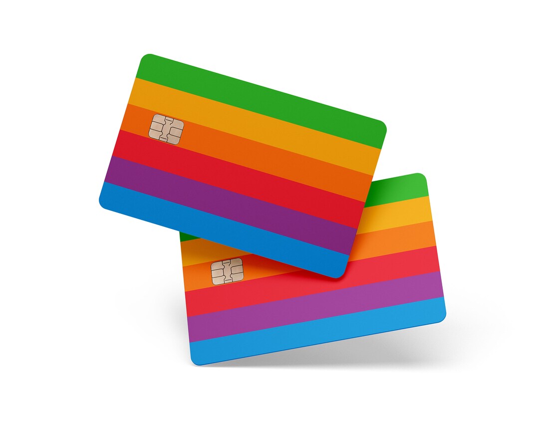 Retro Rainbow Credit Card Skin Sticker Decal for Debit Card Waterproof ...