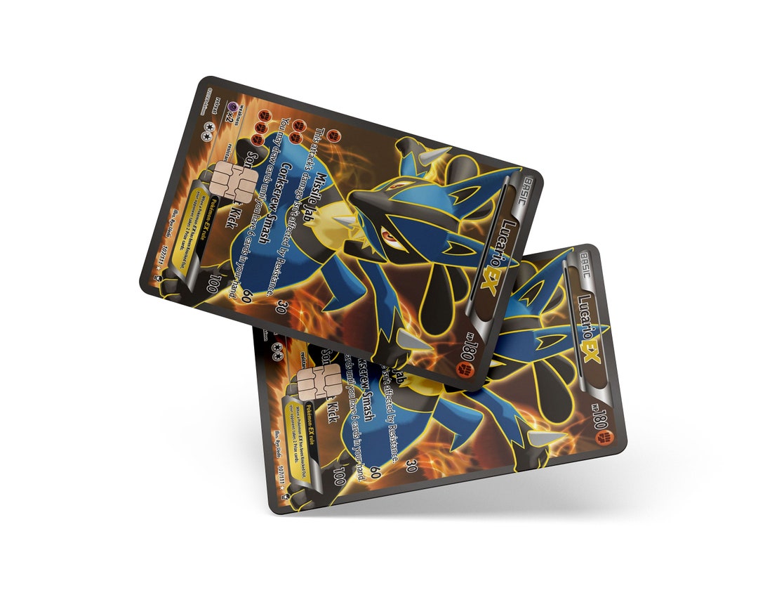 Lucario EX Pokemon Credit Card Skin Sticker Decal for Debit Card ...