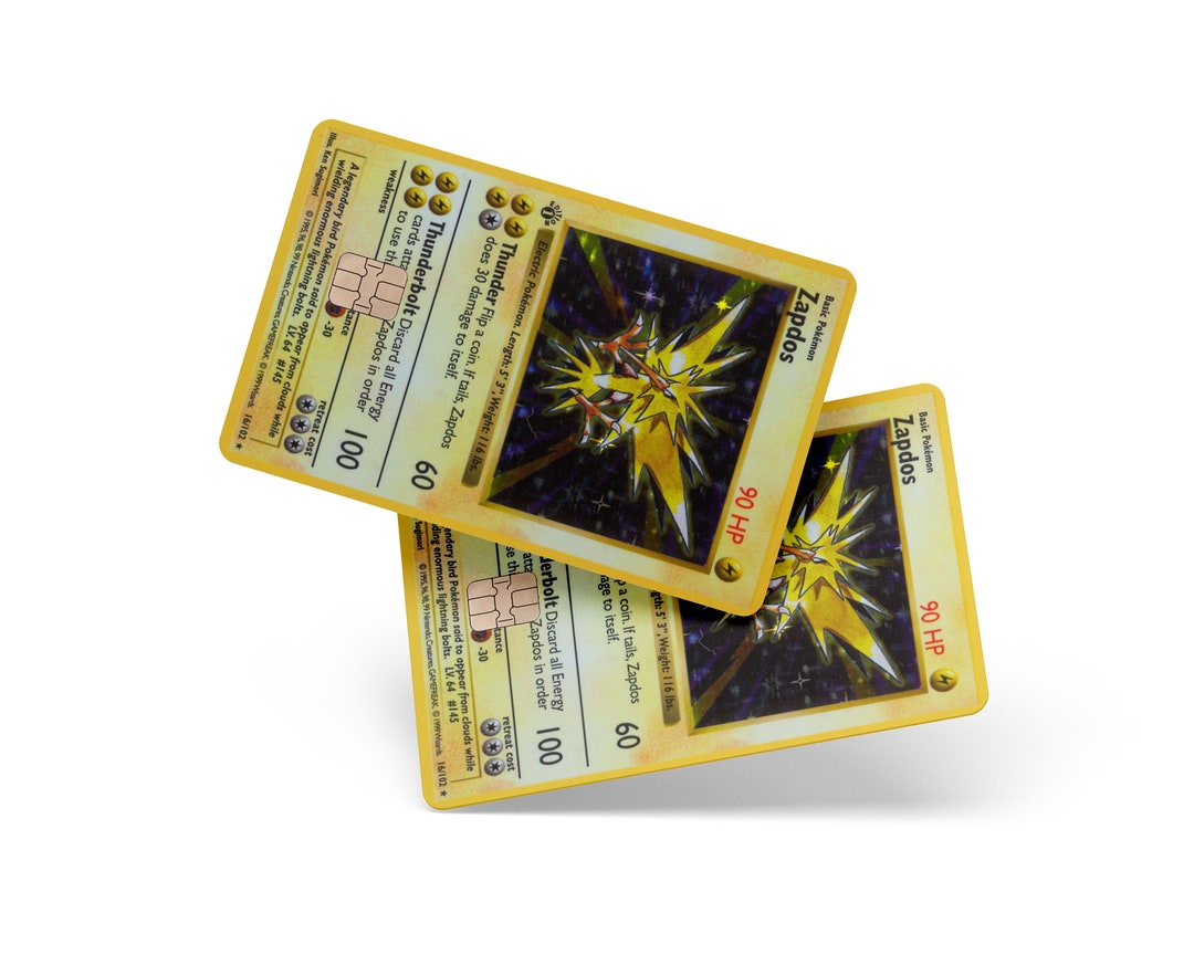 Zapdos Pokemon Credit Card Skin Sticker Decal for Debit Card Waterproof ...