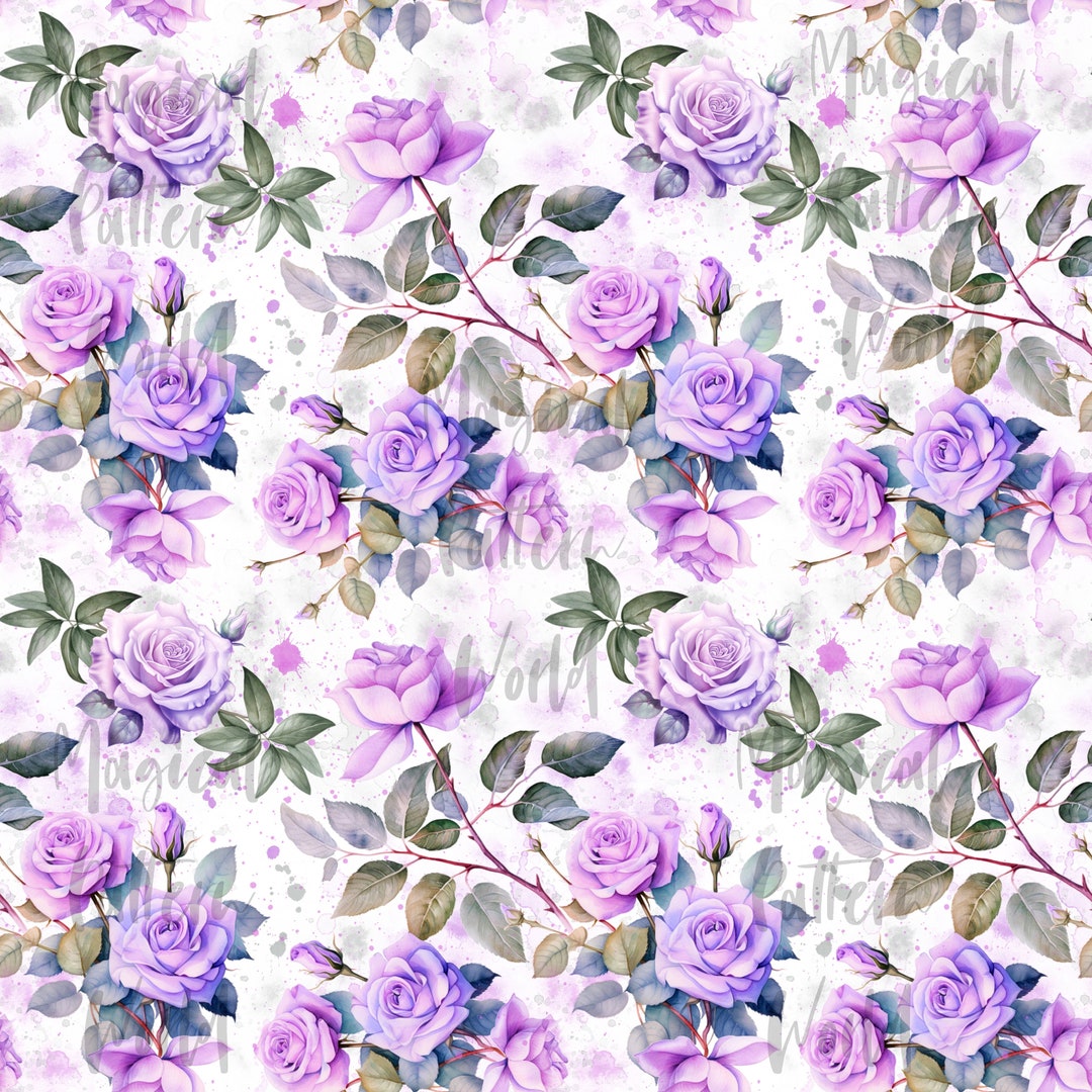 Beautiful Roses Purple, Digital Design, Seamless Design - Etsy