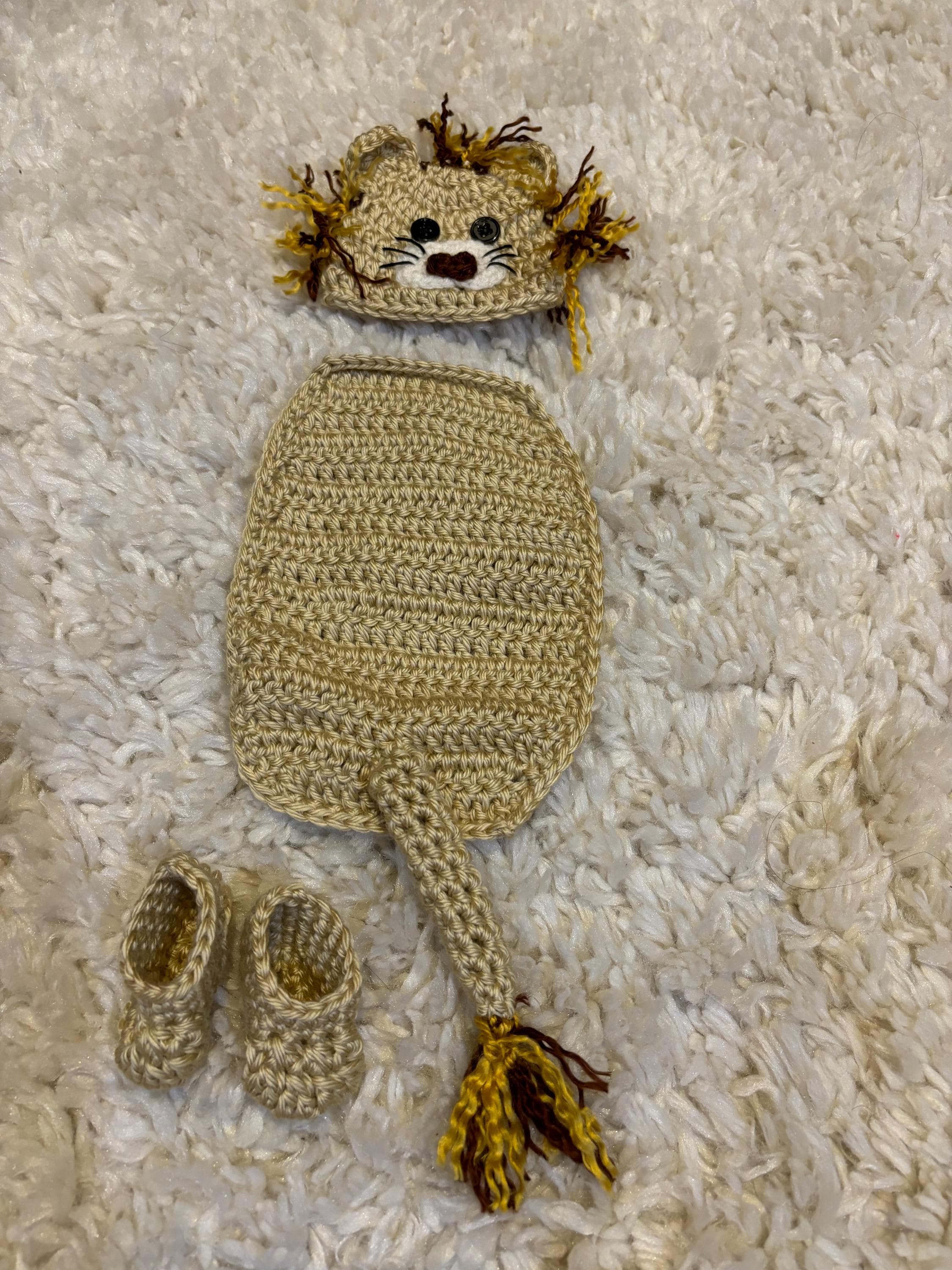 CROCHET PATTERN Lion Micro Preemie/ NICU Costume, Lion Photo Prop, Lion ...