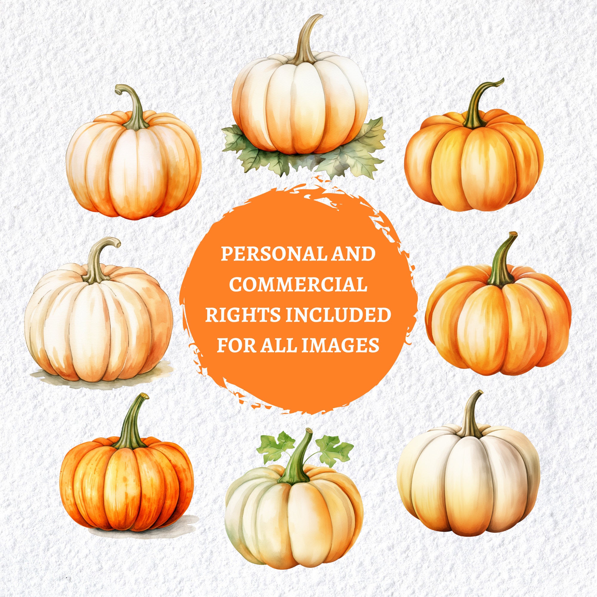 Pumpkin Clipart Watercolor Bundle Cute Fall Watercolor Clip Art Pumpkin ...