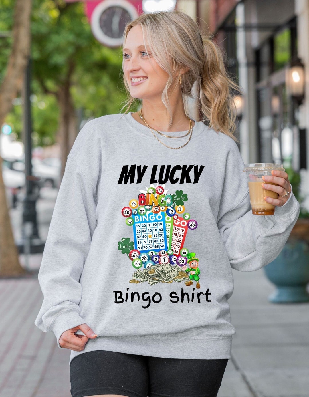 My Lucky Bingo Shirt, Bingo Lover Sweatshirt, Good Luck Top, Comfy Bingo Shirt, Bingo Player T ...