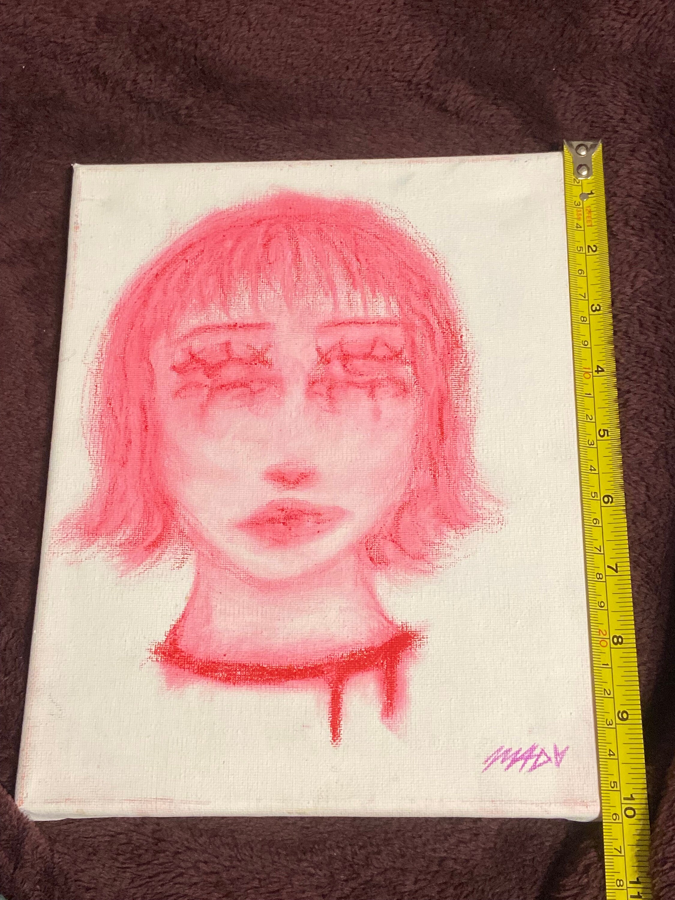 Pink Girl Portrait Bleeding - Etsy