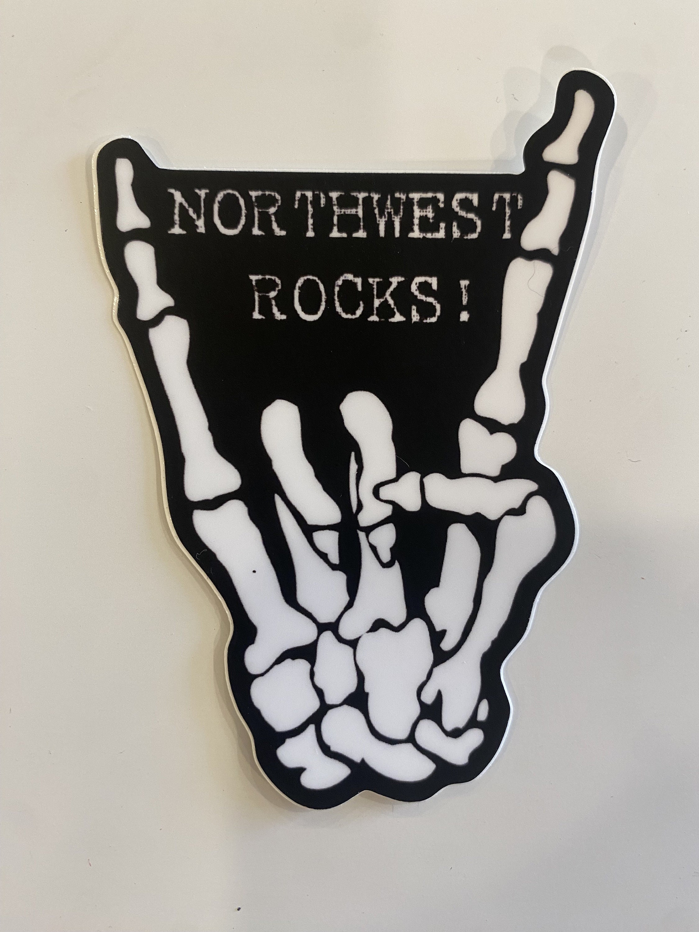 Northwest Rocks! Sticker | Skeleton Hand | Rock On! | Washington ...
