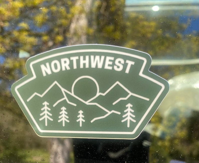 NORTHWEST ROCKS! | Sticker | Pacific Northwest | Mountains | Sun |trees ...
