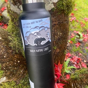 NW ROCKS! Bear Pooping in Woods Sticker | Pacific Northwest | Funny ...