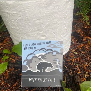 NW ROCKS! Bear Pooping in Woods Sticker | Pacific Northwest | Funny ...