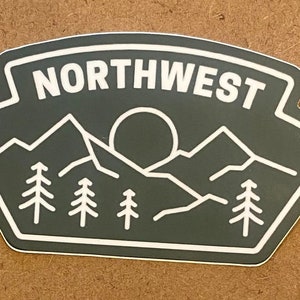 NORTHWEST ROCKS! | Sticker | Pacific Northwest | Mountains | Sun |trees ...